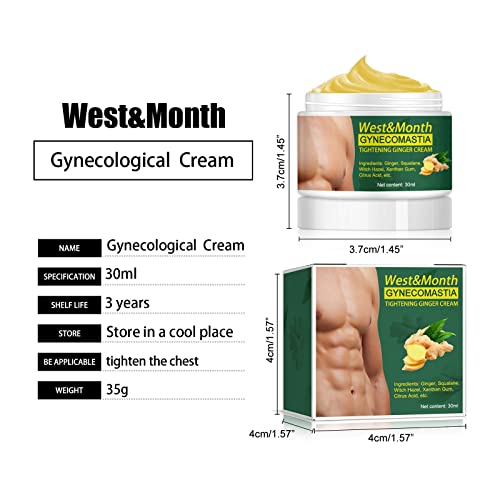 Gynecomastia Tightening Ginger Cream 30ML - Breast Firming Cream Down Cellulite For A Better Physique Make Them Firmer