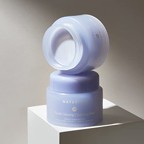 Naturium Purple Ginseng Cleansing Balm Plus Plant-Based Esters & Linoleic-Rich Oils, Smoothing Face Wash, 3.1 oz