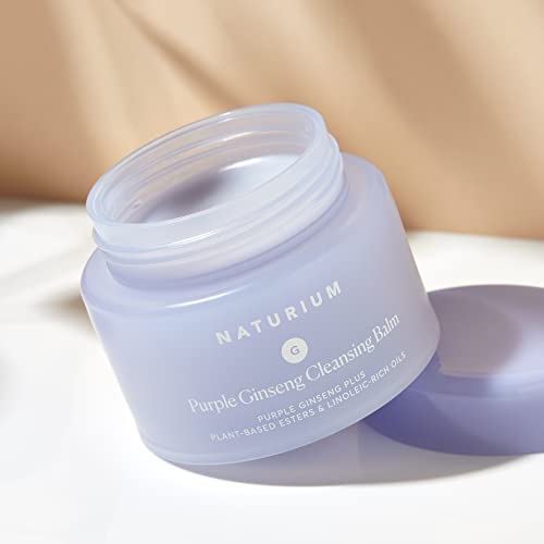 Naturium Purple Ginseng Cleansing Balm Plus Plant-Based Esters & Linoleic-Rich Oils, Smoothing Face Wash, 3.1 oz