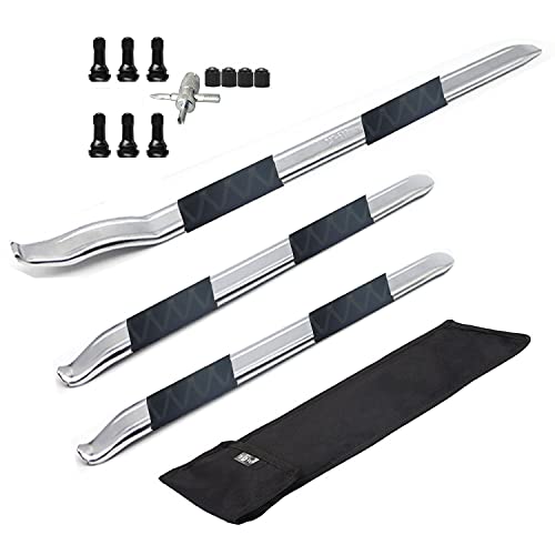 Dr.Roc 1 x 19.5 inch and 2 x 15.5 inch Mount and Demount Tire Irons with 6 x TR413 Valve Stems SetMotorcycle Dirt Bike Lawn Mower ATV UTV Tire Changing Tools with Durable Bag Curved Irons Tire Levers