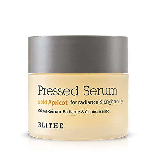 Blithe Pressed Serum Gold Apricot Korean Face Moisturizer - Creamy Niacinamide Serum for Natural Glow & Radiance, Freckle Remover & Skin Brightening Cream for Face 0.74 Fl Oz