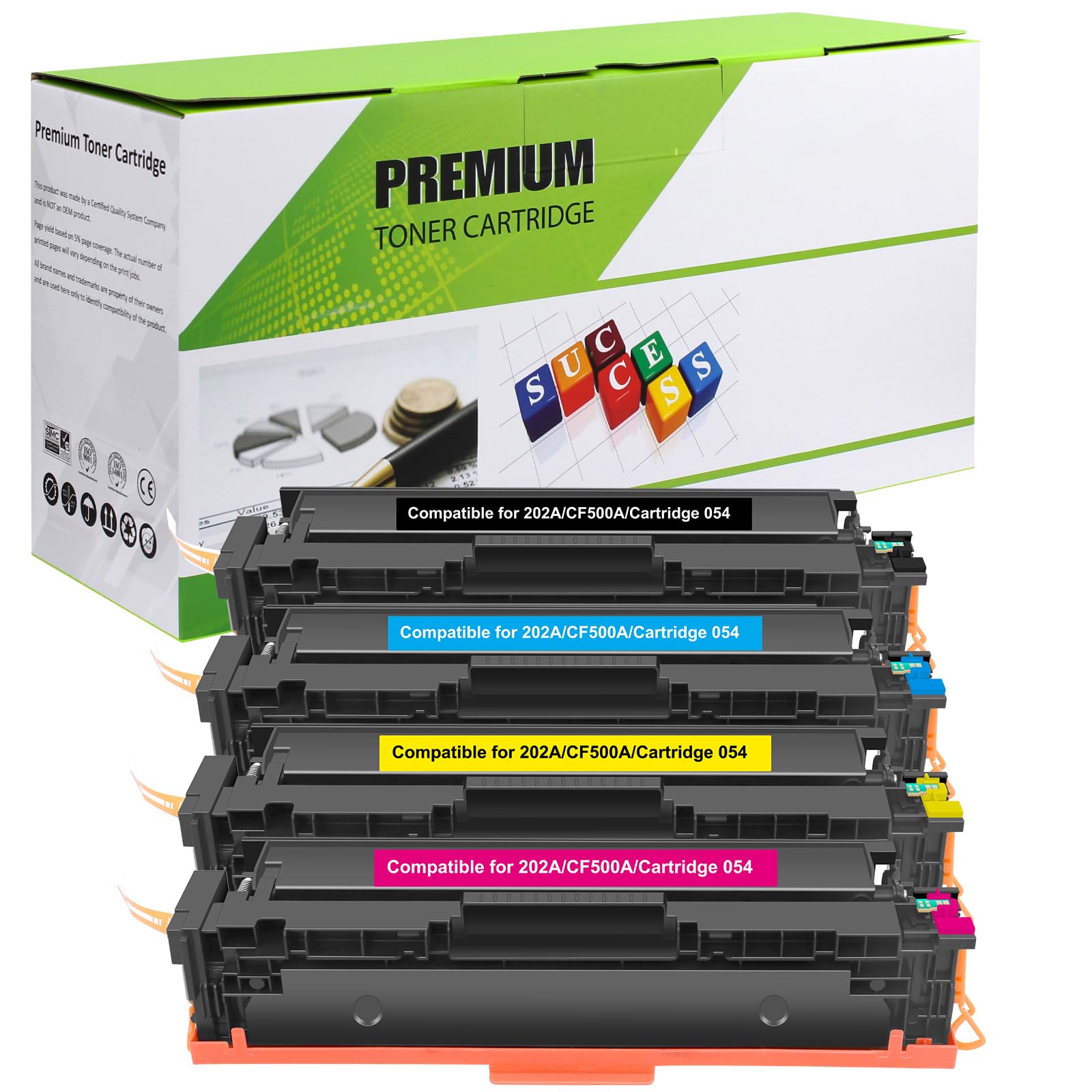 Toner Bank Compatible Toner Cartridge Replacement for Canon 054 054H CRG-054 Color ImageCLASS MF644Cdw MF642Cdw LBP622Cdw MF641Cw MF644 Printer Ink (Black Cyan Magenta Yellow, 4-Pack)