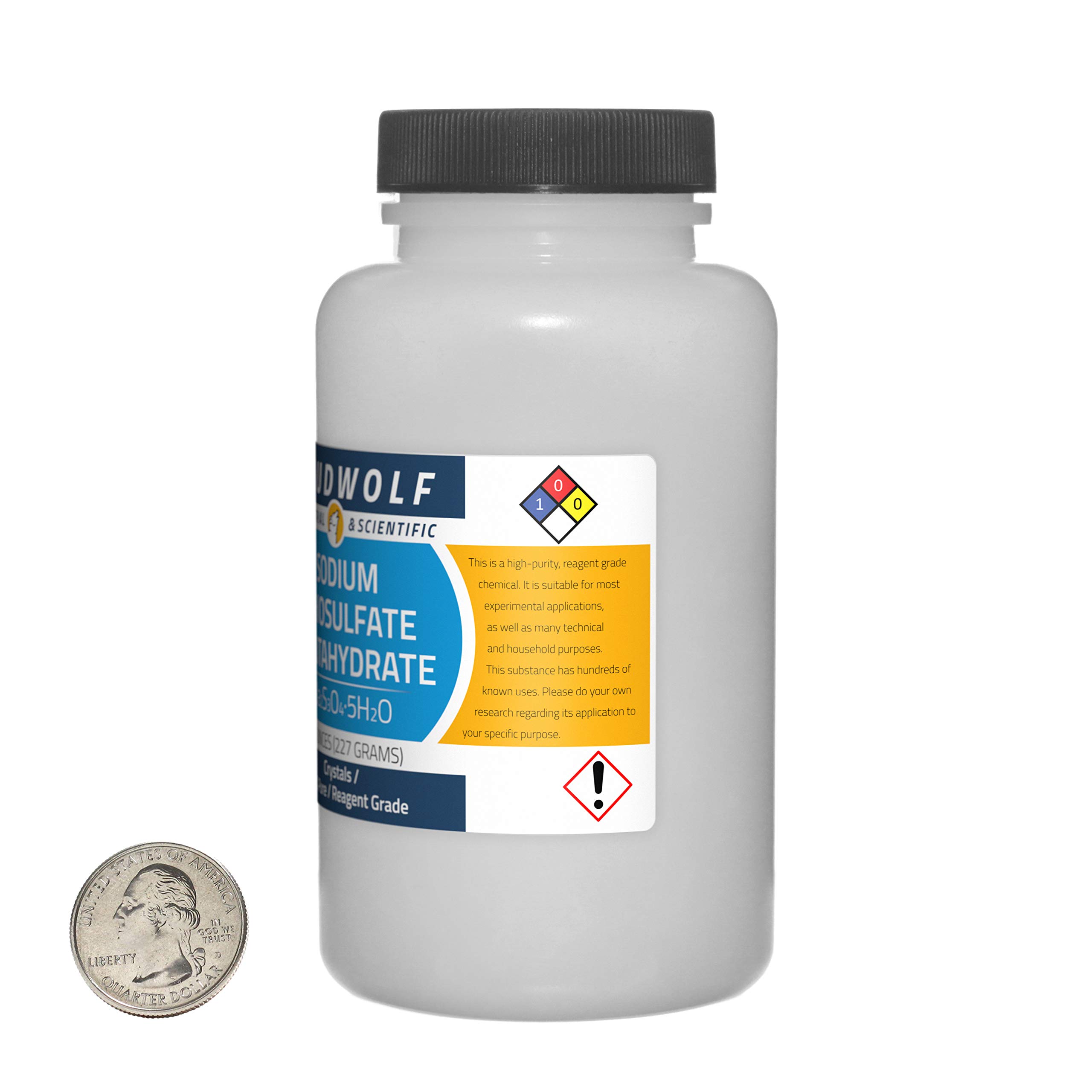 Sodium Thiosulfate Pentahydrate / 2 Pounds / 4 Bottles / 99% Pure Reagent Grade/Crystals