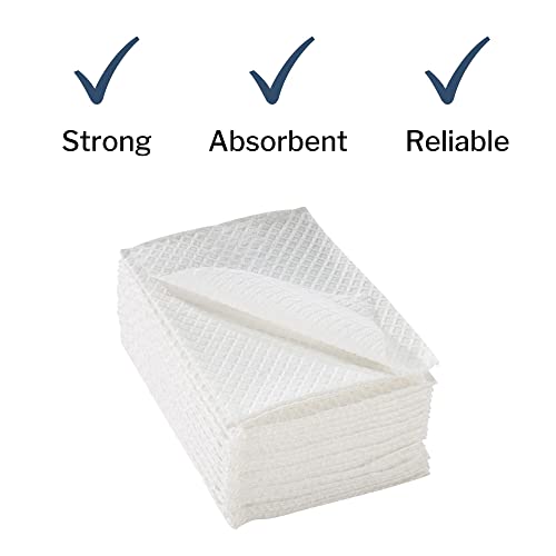 McKesson Procedure Towels, Non-Sterile, 2-Ply, White, Diamond Embossed, Disposable, 13 in x 18 in, 500 Towels, 1 Pack