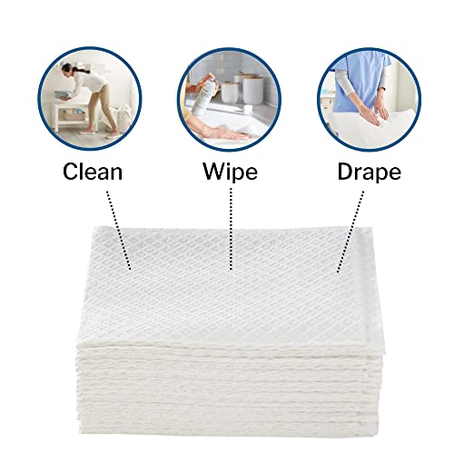 McKesson Procedure Towels, Non-Sterile, 2-Ply, White, Diamond Embossed, Disposable, 13 in x 18 in, 500 Towels, 1 Pack