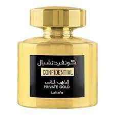Confidential Private Gold EDP - Eau De Parfum 100ML (3.4 oz) | Long-Lasting Spray I Expressive Fruity I Peach, Musk I Gold Bottle I by Lattafa