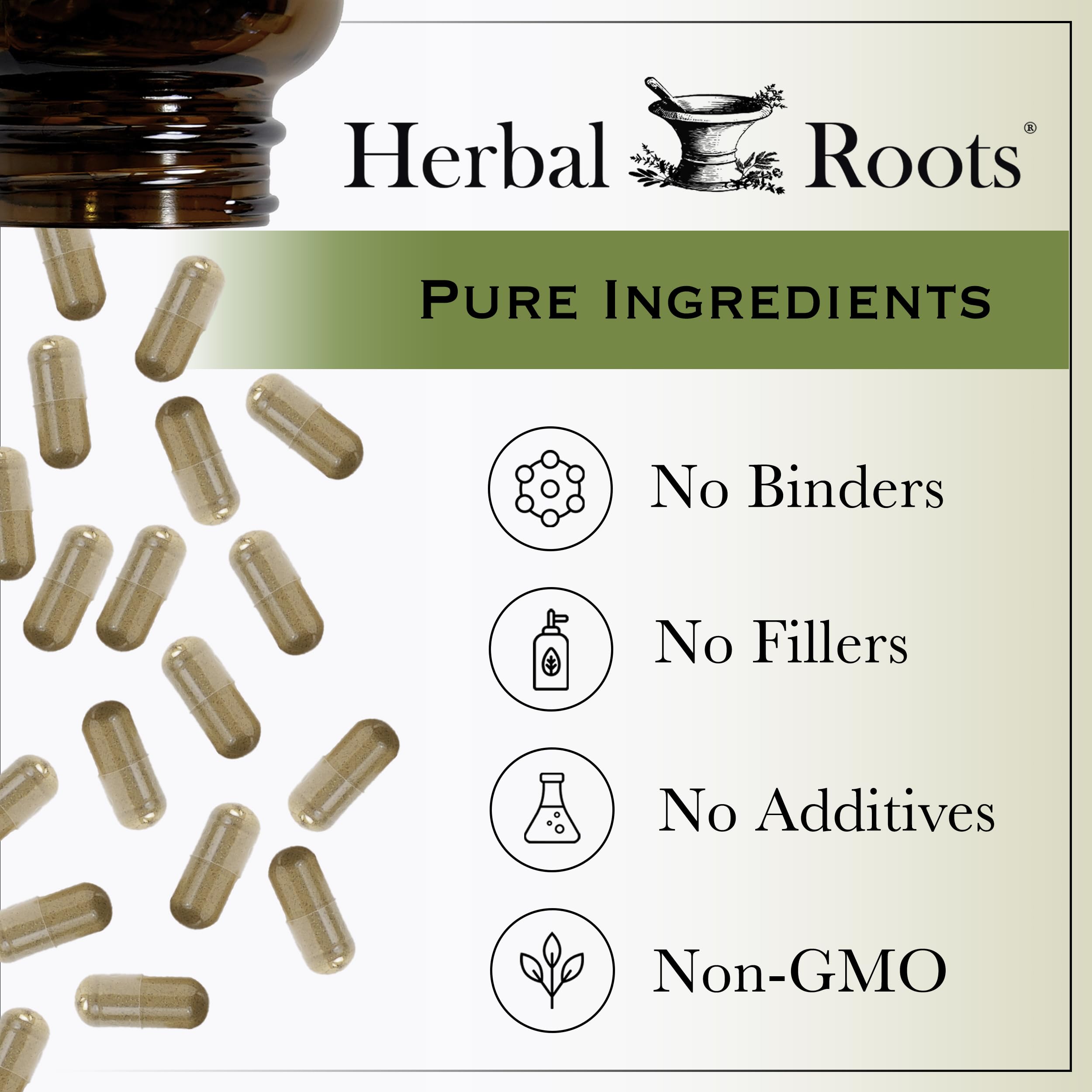 Herbal Roots Organic Ginkgo Biloba Made with Pure Organic Ginkgo Leaf - 1,400mg per Serving, 60 Vegan Capsules