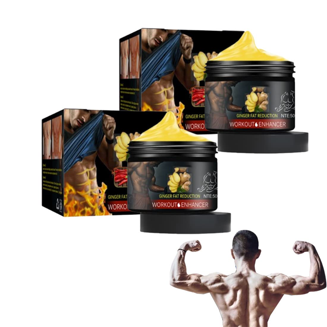50g Rockpecs Ginger Cream, Gynecomastia Firming Ginger Cream, Ginger Abdominal Cream, Firming Body Cream, Tummy Tightening Cream, Chest Belly Fat Remove Cream (2pc)