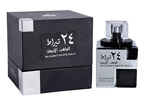 Lattafa 24 Carat White Gold for Unisex Eau de Parfum Spray, 3.4 Ounce