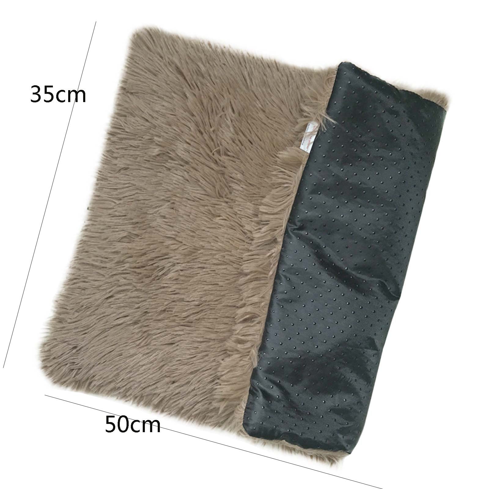 Washable Dog Crate Mattress Calming Fluffy Anxiety Dog Beds Deluxe Plush Dog Mat with Slip Bottom Small Dog Bed Back Supports for Car Seats (Sky Blue, One Size)