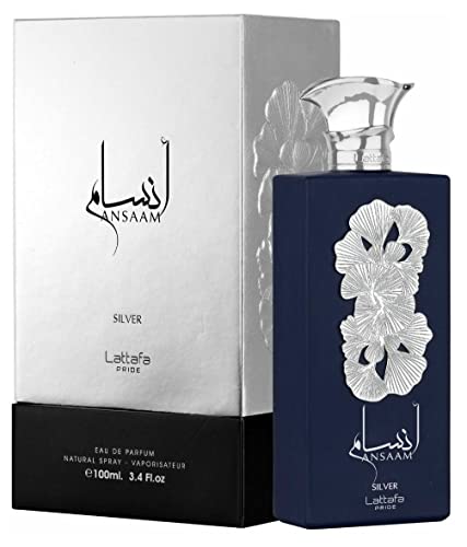 Ansaam Gold & Silver EDP-Eau De Parfum 100ml(3.4 oz) Unisex | Pear, Mandarin, Rose, Jasmine, Candy, Raspberry, Vanilla, Musk, Davana, Cardamom, Bergamot, Amber, Lavender | by Lattafa Perfumes