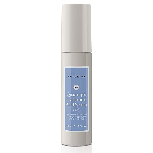 Naturium Quadruple Hyaluronic Acid Serum 5%, Hydrating & Anti-Aging Face Moisturizer, Fragrance Free, 1.0 oz