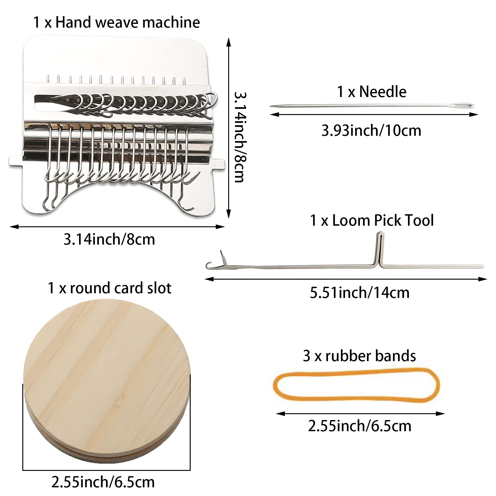 quirzx Darning Loom Speedweve Type Weave Tool, 14 Hooks Convenient Small Weaving Loom Kit for Beginners Quickly Mending Jeans, Repair Holes, DIY Beautiful Weaving Arts on Clothes Socks