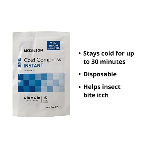 McKesson Cold Compress, Instant Cold Pack, Disposable, 4 in x 6 in, 1 Count, 24 Packs, 24 Total