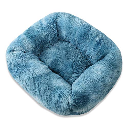 YITON Pet Bed Dazzle Blue Plush Square Pet Beds For Small Medium Large Dogs Super Soft Winter Warm Sleeping Mats For Cats 1Pcs Xs