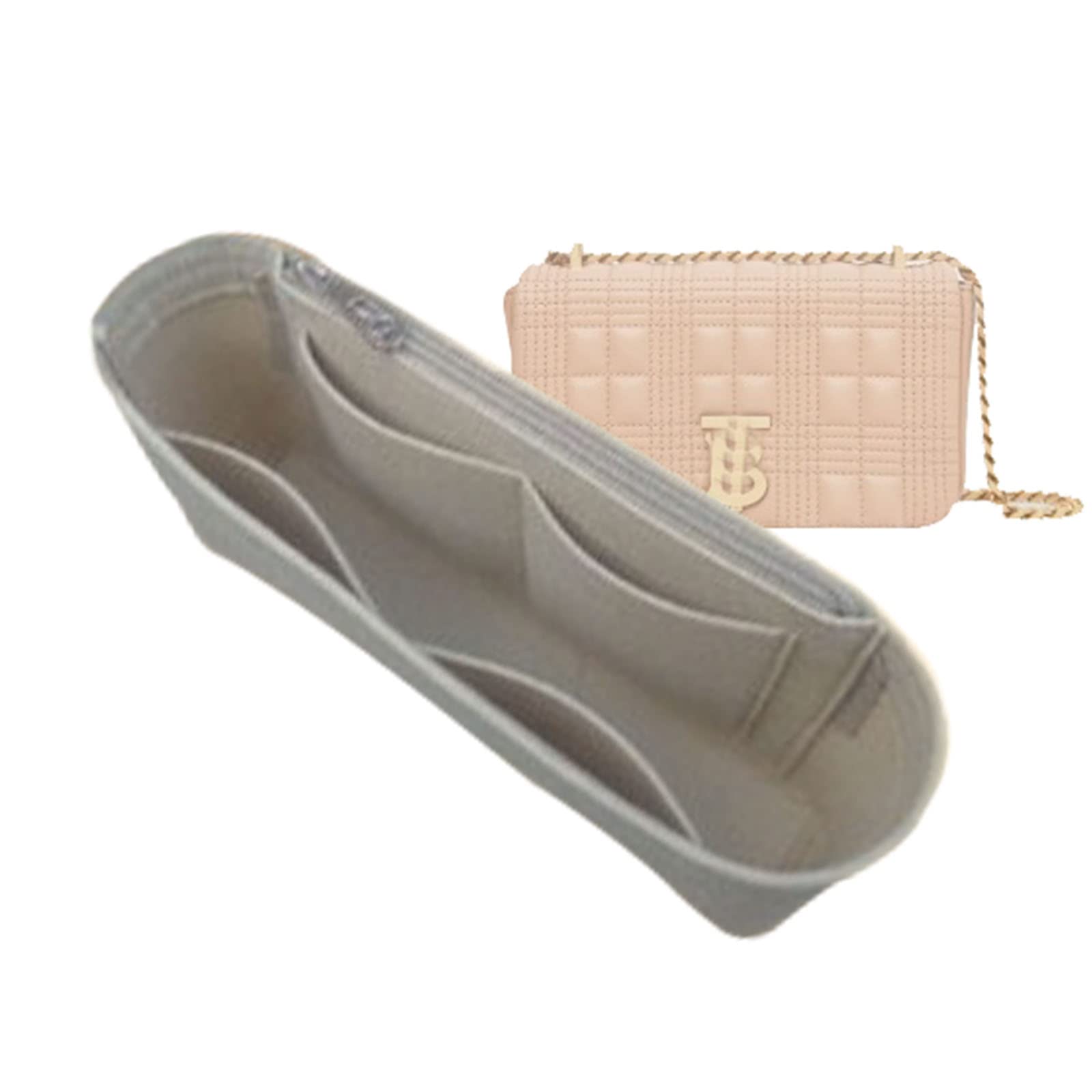 Felt Purse Organizer Insert,for/Burberry Chain Bag Lola Small and Medium sized Bag Storage Bag2056Beige-S