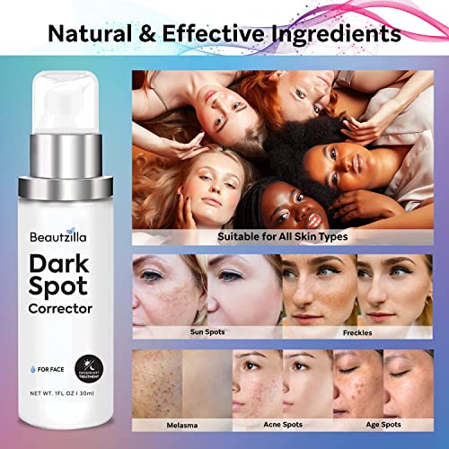Dark Spot Remover for Face,Dark Spot Corrector Serum,Hyperpigmentation Treatment,Advanced and Natural Formula - - Removes Freckles, Sun Spots, Melasma and More