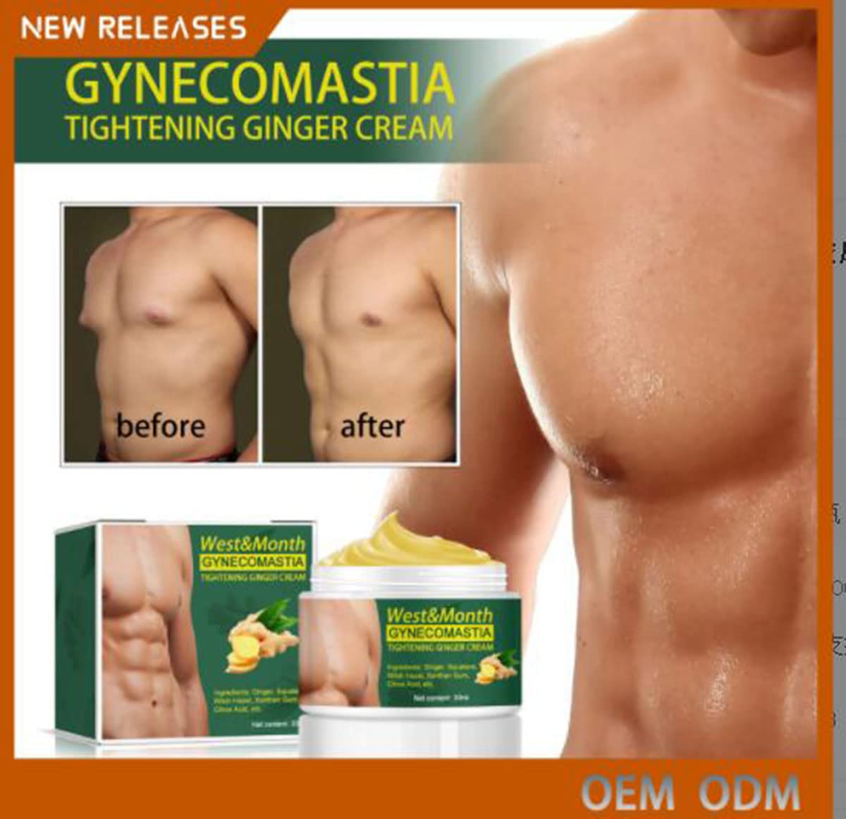 zengxiaoyun 2Pcs Gynecomastia Tightening Ginger Cream