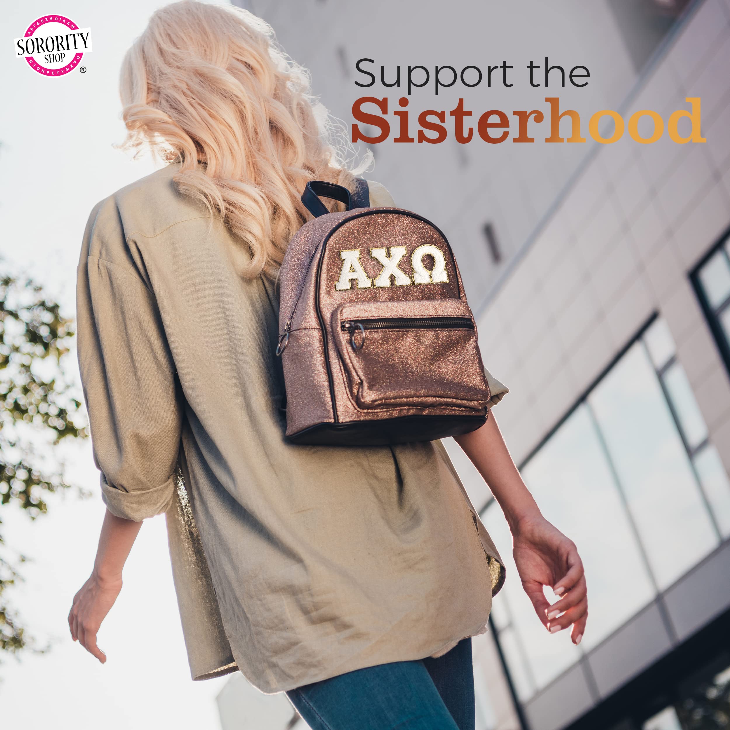 Sorority Shop Sigma Kappa Chenille Letter Stickers - Adhesive Back, Set of 2 Greek Letters