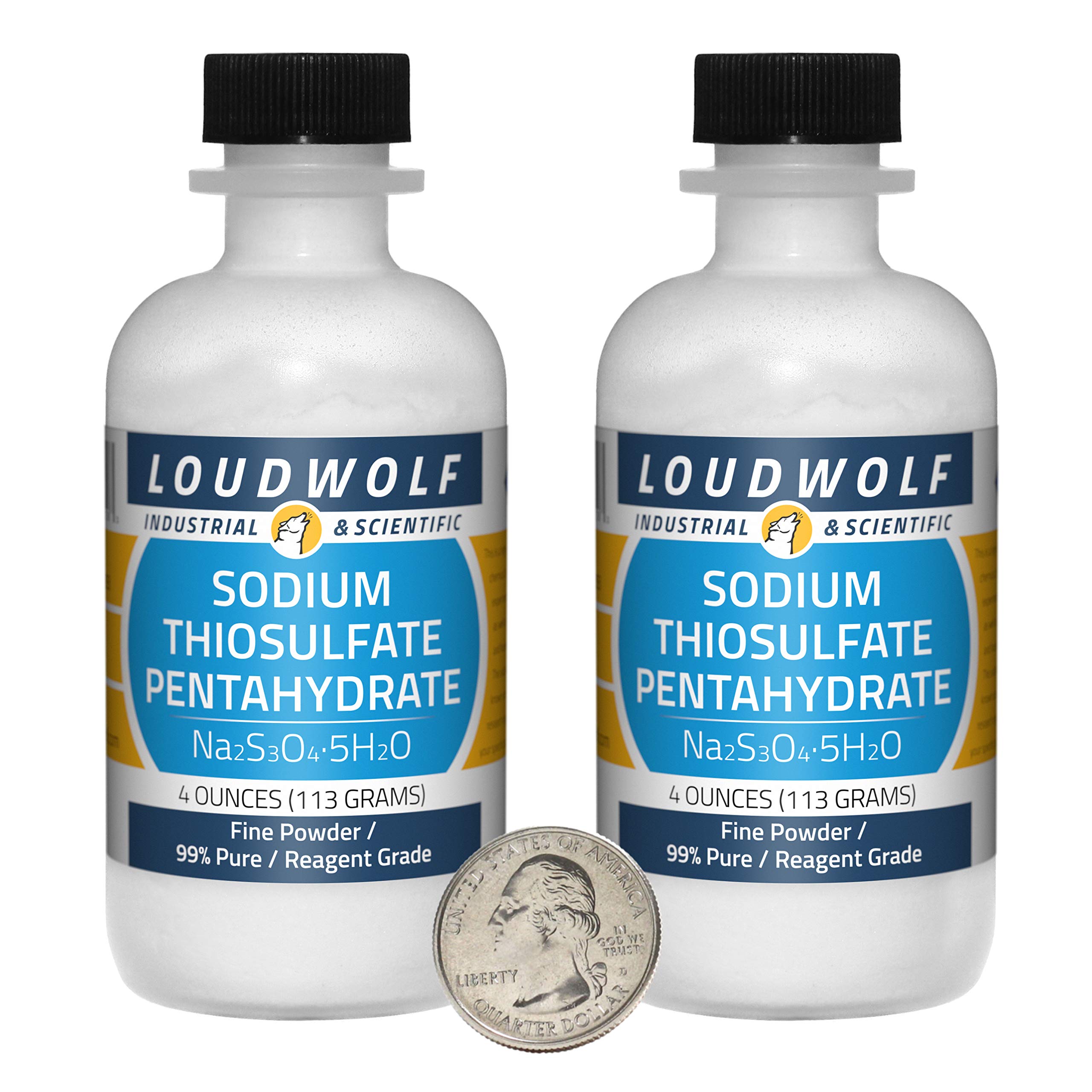 Sodium Thiosulfate Pentahydrate / 8 Ounces / 2 Bottles / 99% Pure Reagent Grade/Fine Powder