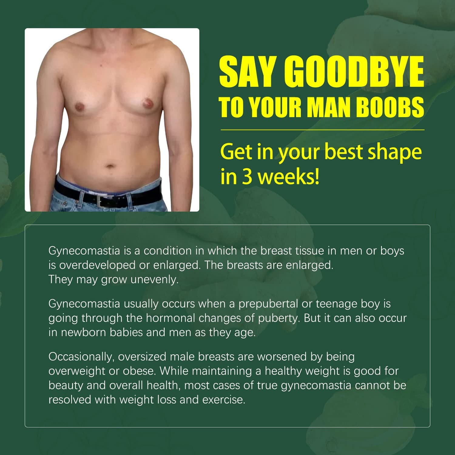 YG LianKai 2pcs Gynecomastia Tightening Ginger Cream, Ginger Cream for Men, Effectively Shrinks Men Chest Tightening Ginger Cream