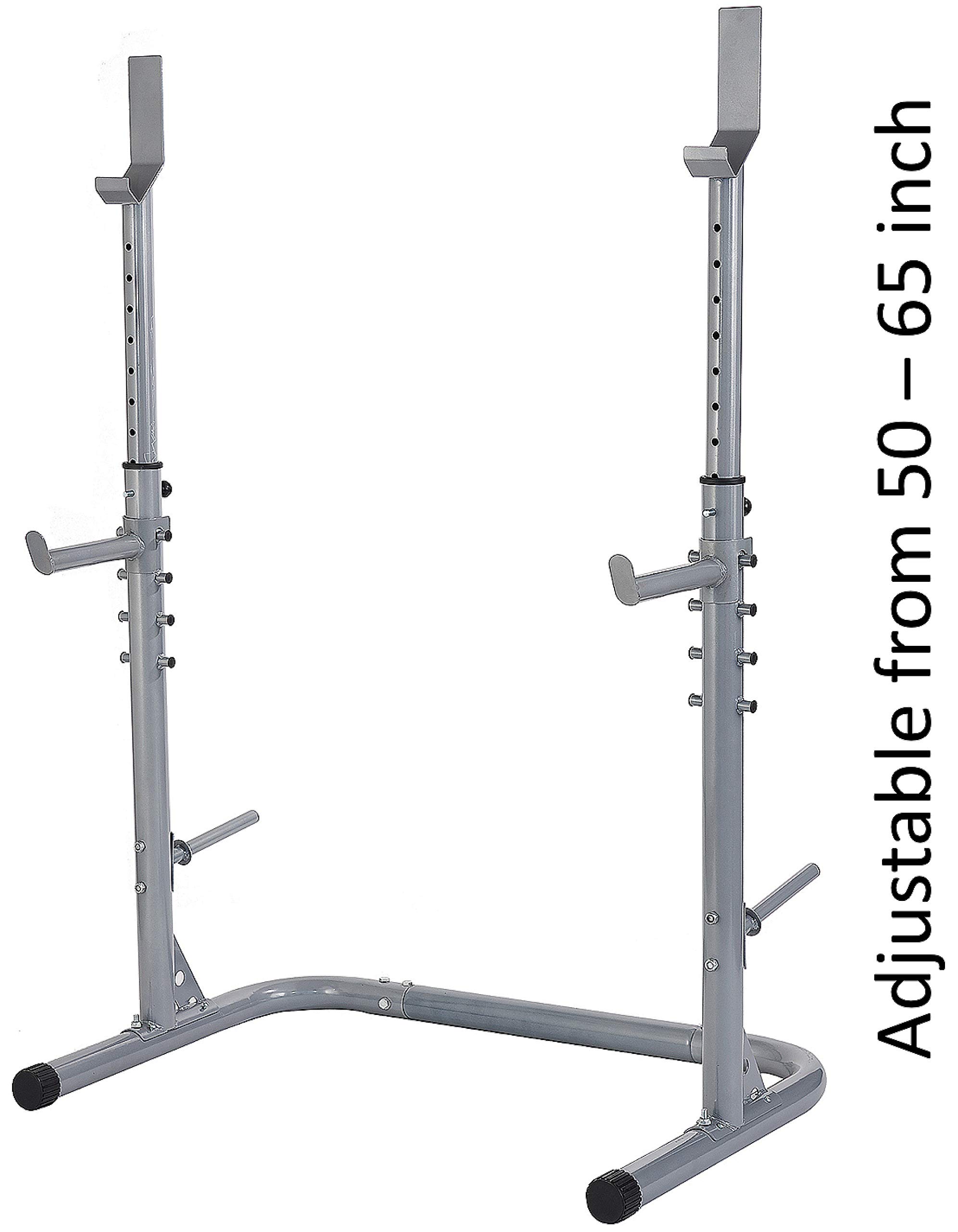 Sporzon! Multifunctional Workout Station Adjustable Olympic Workout Bench with Squat Rack, Leg Extension, Preacher Curl, and Weight Storage, 800-Pound Capacity