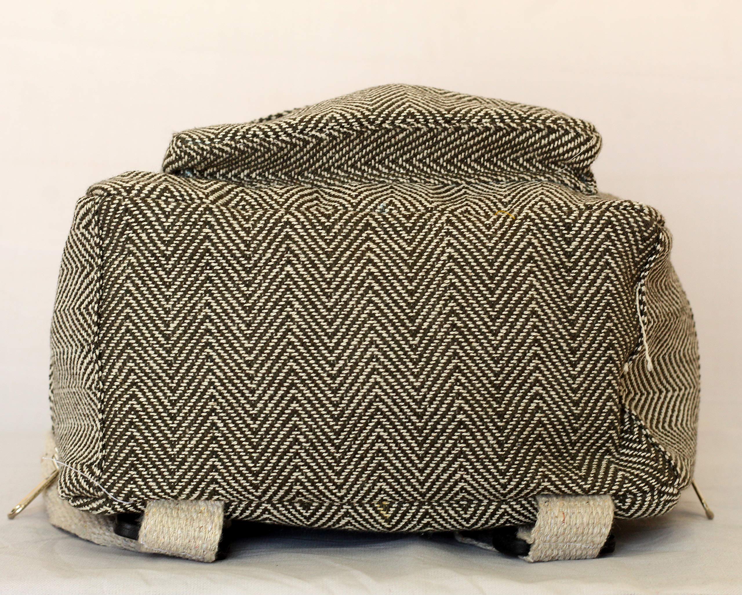 Handmade Hemp Mini Backpack For Women Girls Purse Cute Eco Friendly Light Weight Washable Small Bag for everyday lives (DARKGREEN)