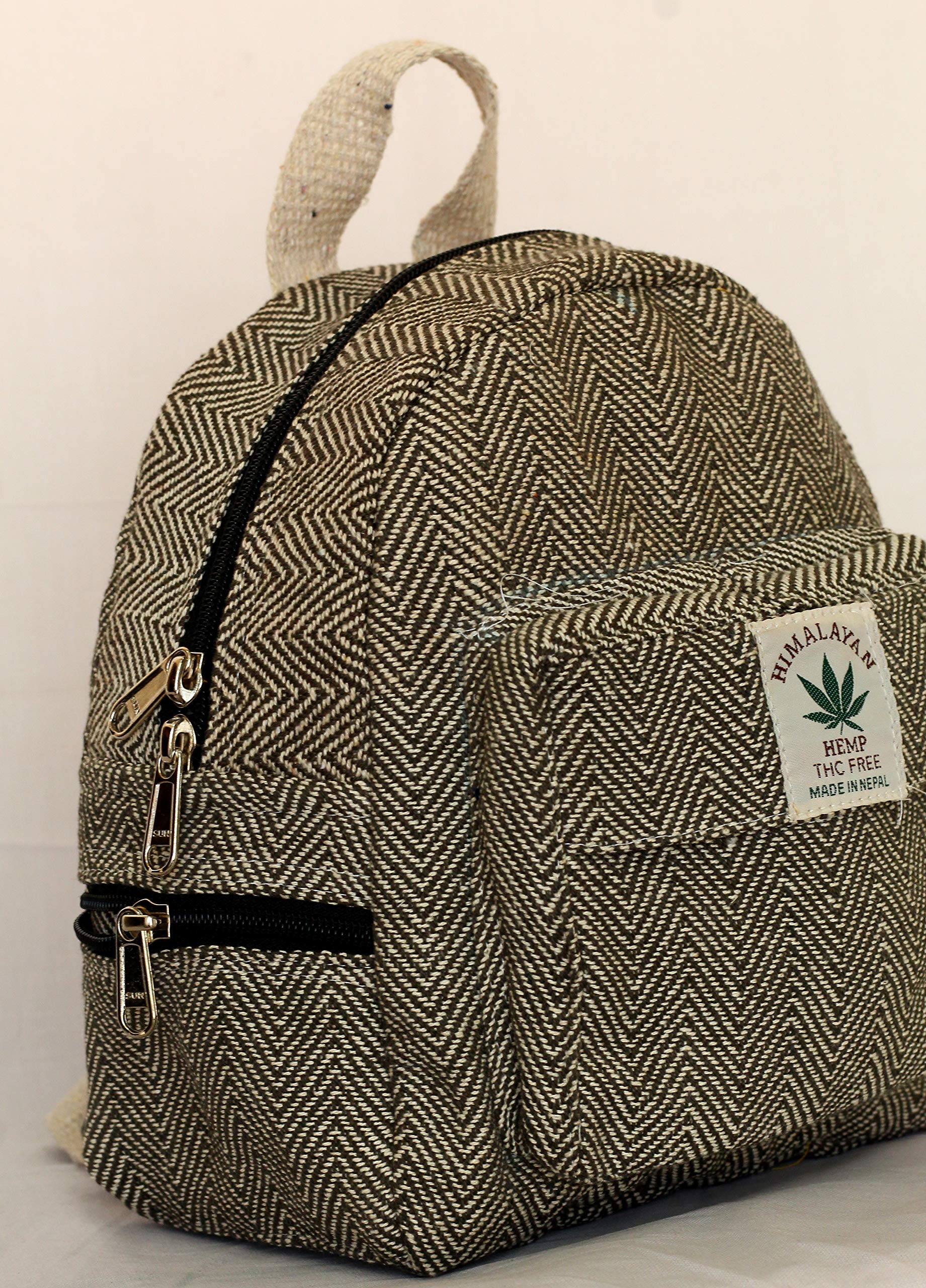 Handmade Hemp Mini Backpack For Women Girls Purse Cute Eco Friendly Light Weight Washable Small Bag for everyday lives (DARKGREEN)