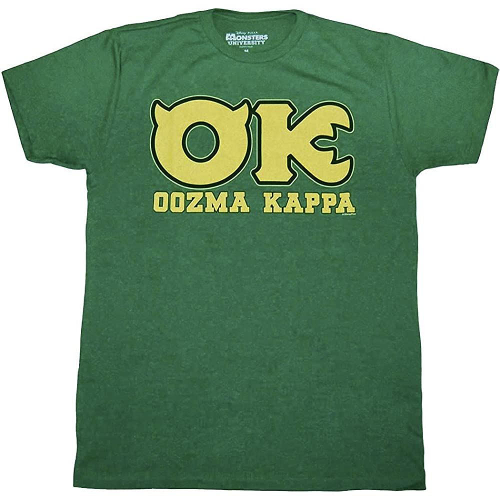 Disney Monsters University OK Oozma Kappa Member Adult Green T-Shirt (Adult Small)