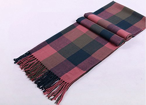 Wander Agio Women's Fashion Long Shawl Big Grid Winter Warm Large Scarf Red Black Green