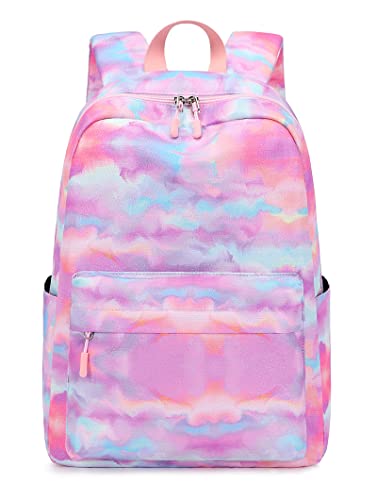 Swacort Backpacks Hot Pink Lightweight Backpack Women Casual Large Bookbag Canvas Daykpack Anti-Theft Durable Travel Backpack