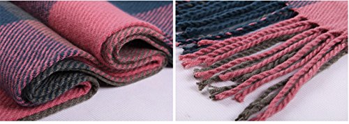 Wander Agio Women's Fashion Long Shawl Big Grid Winter Warm Large Scarf Red Black Green