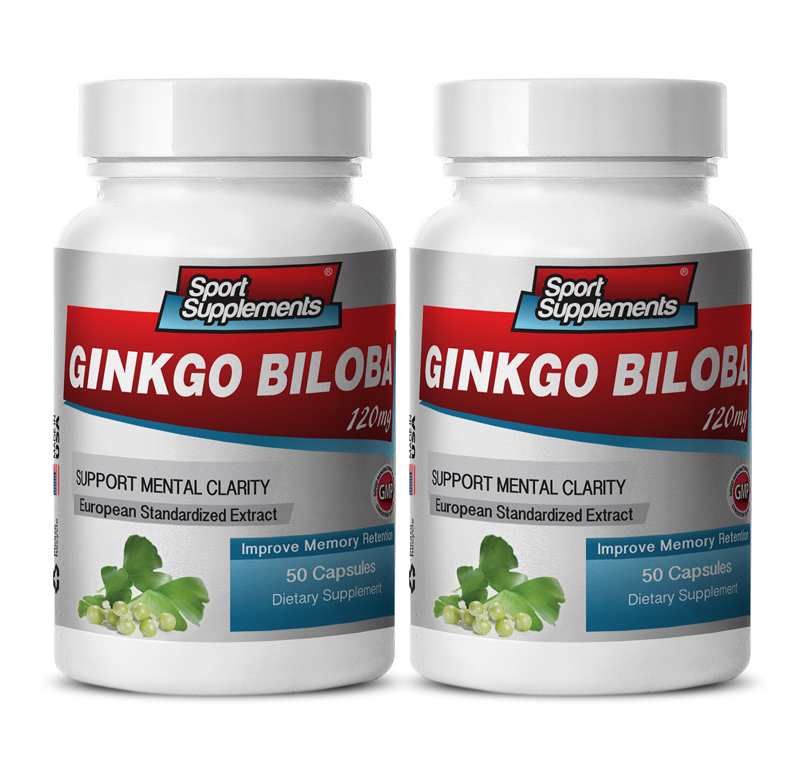 antioxidant Vitamins - Ginkgo BILOBA 120MG - Memory Support - Gingko Supplements - Brain and Memory Power Boost, Brain and Memory Supplements, Brain Booster, Brain Booster Pills - 2B 60 Capsules
