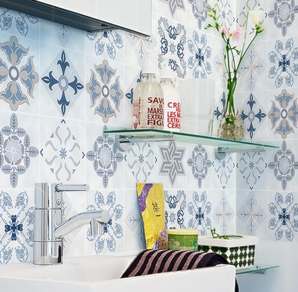 Moyishi Kitchen Backsplash Wallpaper Stickers Waterproof Oilproof High Temperature Resistant Transparent Art Design, 60cmx1M (White)