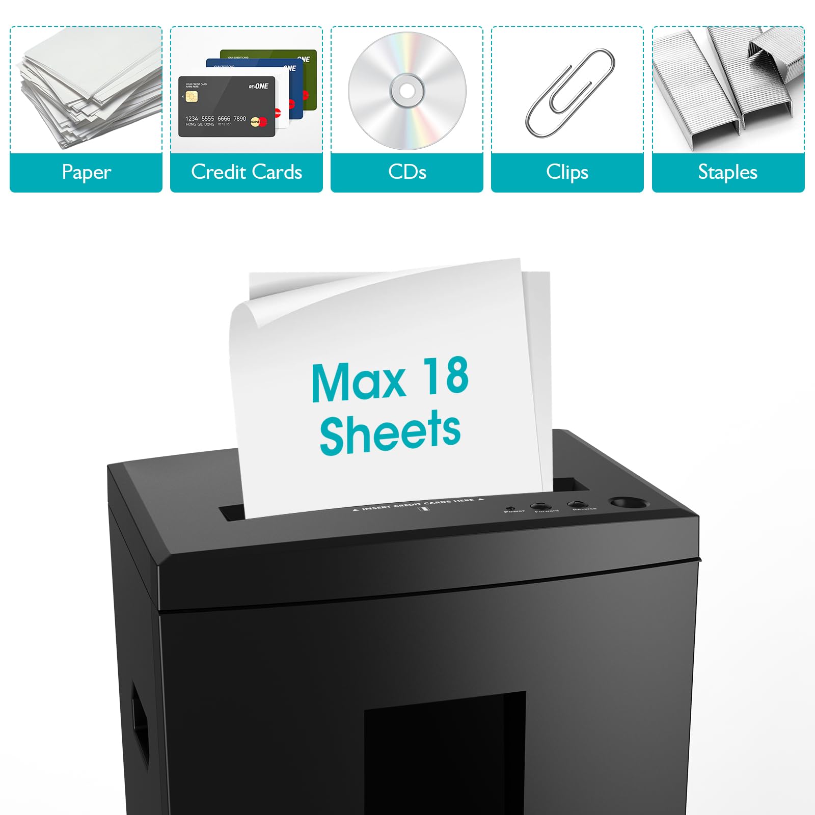WOLVERINE 18-Sheet 60 Mins Running Time Cross Cut High Security Level P-4 Heavy Duty Paper/CD/Card Ultra Quiet Shredder for Home Office with 6 Gallons Pullout Waste Bin SD9113(Black ETL)