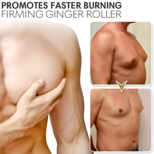 TURSHI Gynecomastia Firming Ginger Roller,2023 New Gynecomastia Tightening Ginger Cream,Firming Ginger Breast Firming Down Cellulite for A Better Physique Make Them Firmer Cleansing Oil