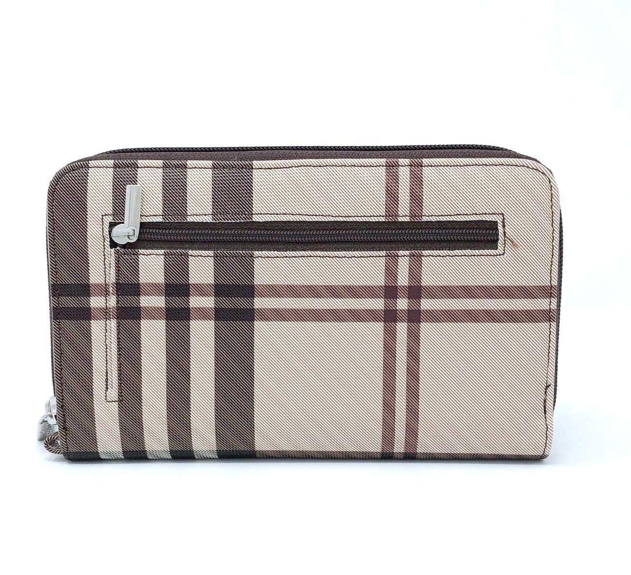 Savvycents Cash Budgeting Wallet (Brown plaid), Zip Around, Accordion File System, Wristlet Strap, Women's Wallet