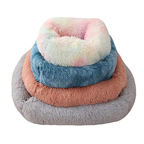 Bed S Size Warm Winter Square Super Soft Sleeping Dog Bed Long Plush Washable Cat Mat Basket Puppy House 1Pcs Champagne