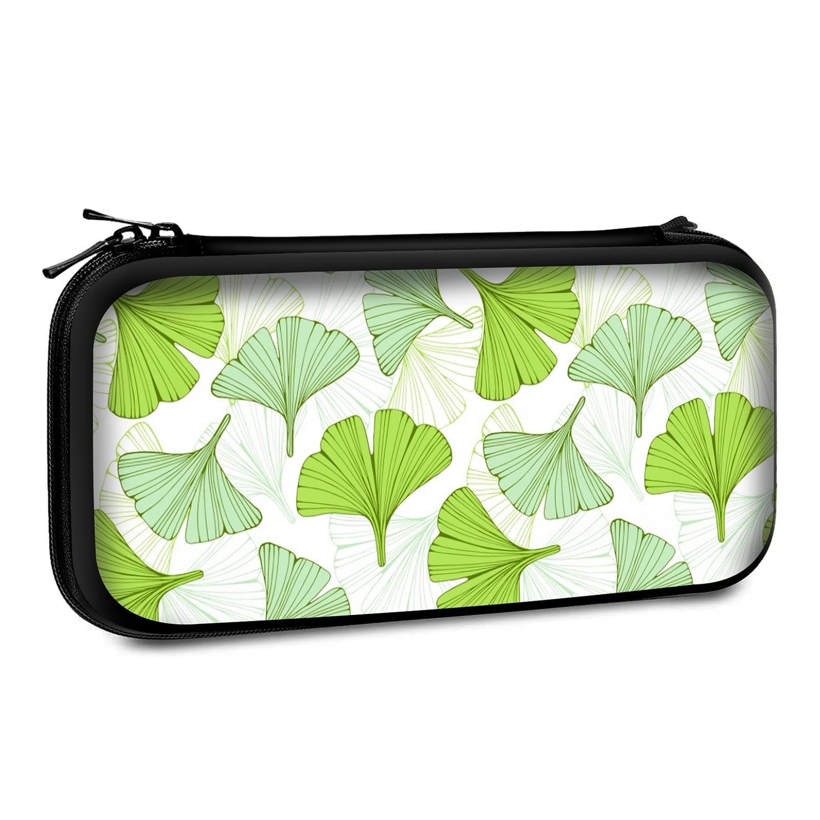 Carrying Case Compatible with Switch 2017 / Switch OLED 2021 Console Joy-Con with 10 Game Card Slots , Ginkgo Leaves Pattern