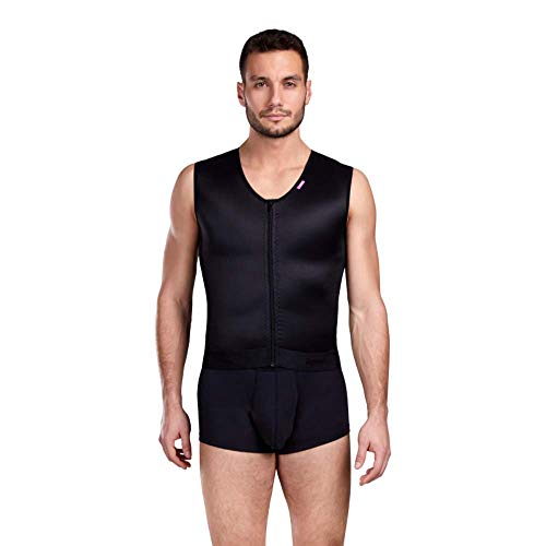 LIPOELASTIC® MTm Comfort - Compression Vest with Front Zipper Fastening (L, BLACK)