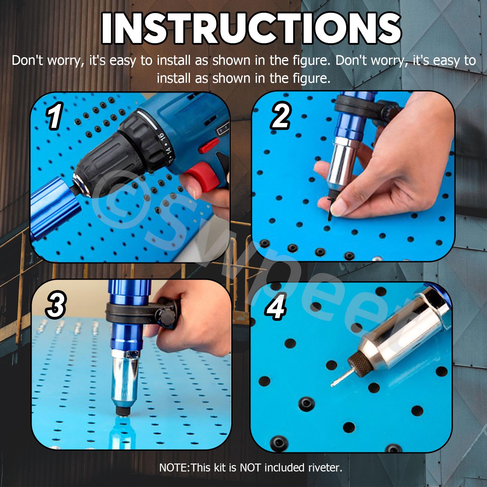 Swpeet 80Pcs 3/16" x 9/16" / 3/4" / 13/16" / 1" Aluminum Long Grip Tri-Grip Rivets Tri-Fold Tri Bulb Mounting Rivet Blind Rivets Assortment Kit, Tri-Grip Rivet Perfect for Deep Water Installing Boat