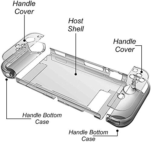 Dockable Case Compatible with Switch Console and Joy-Con Controller, Patterned ( Watercolor Ginkgo Leaves ) Protective Case Cover with Tempered Glass Screen