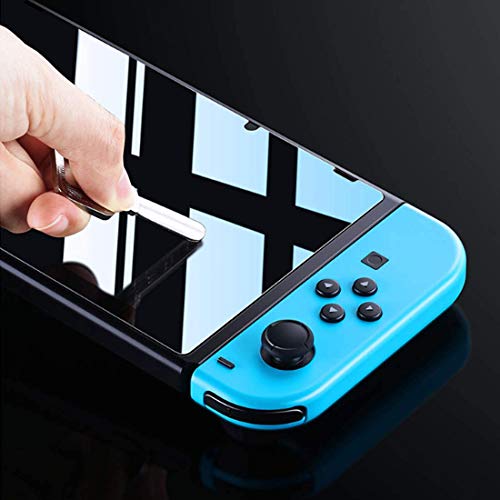 Dockable Case Compatible with Switch Console and Joy-Con Controller, Patterned ( Watercolor Ginkgo Leaves ) Protective Case Cover with Tempered Glass Screen
