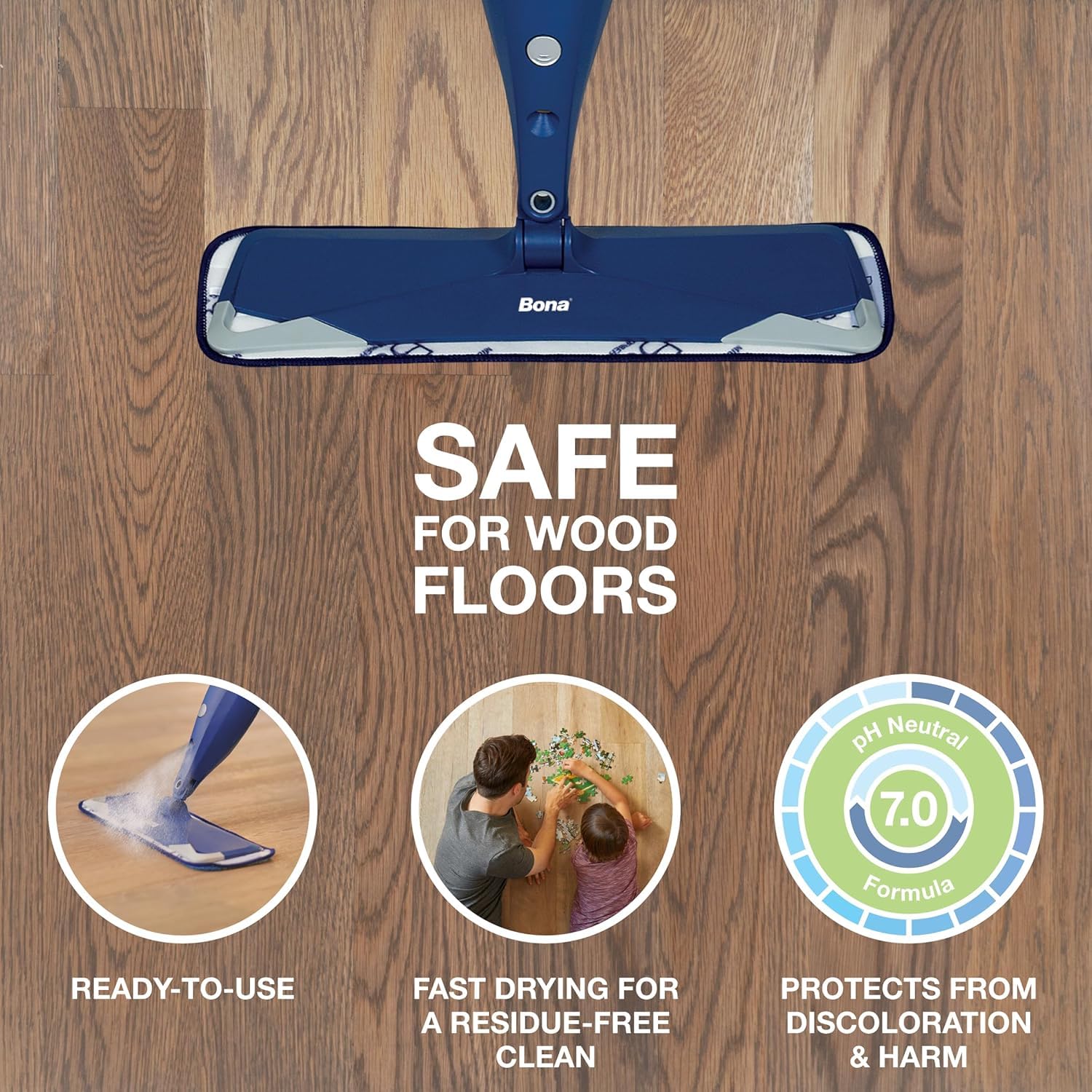 Bona Hardwood Floor Cleaner Refillable Spray Mop Cartridge, 34 Fl Oz