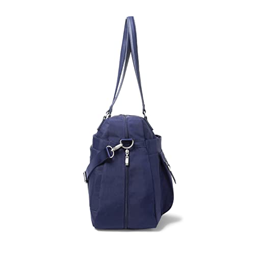 Baggallini Overnight Expandable Laptop Tote - Lightweight Travel Bag for Women, Navy