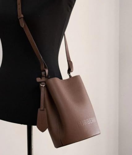 Burberry Leather SM Lorne Branded Bag Small Crossbody Crossbody Crossbody Leather Bucket Bag, tan