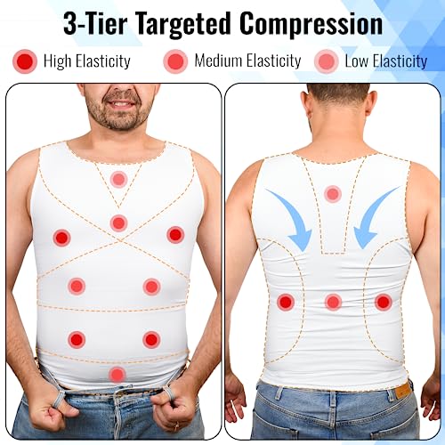 Ytiree Gynecomastia Compression Shirts for Men Seamless Gyno Tank Top Slimming Undershirt Shapewear