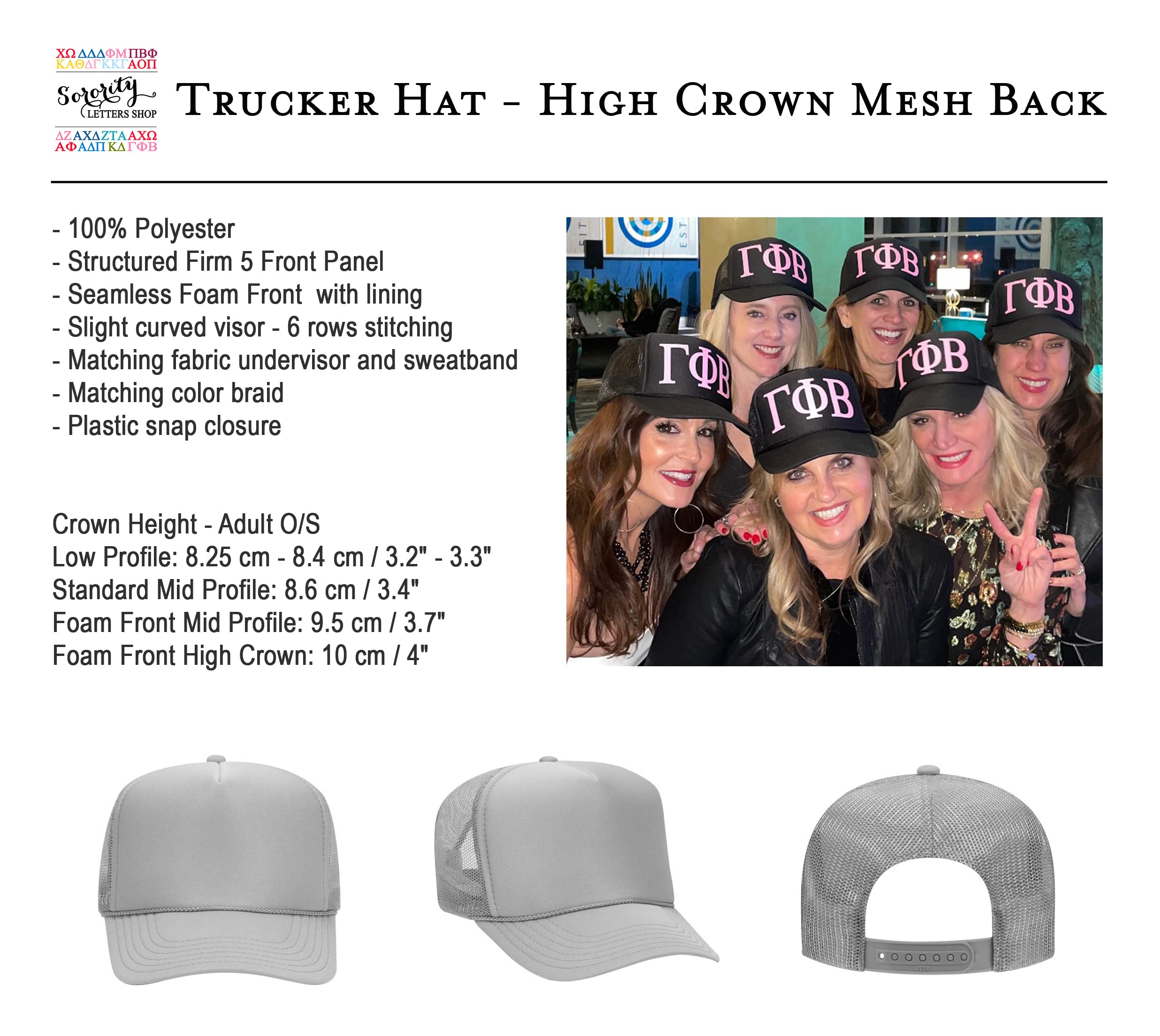Kappa Trucker Hat - Kappa Gamma Sorority Cap - KKG Gifts Spiritwear (Navy)