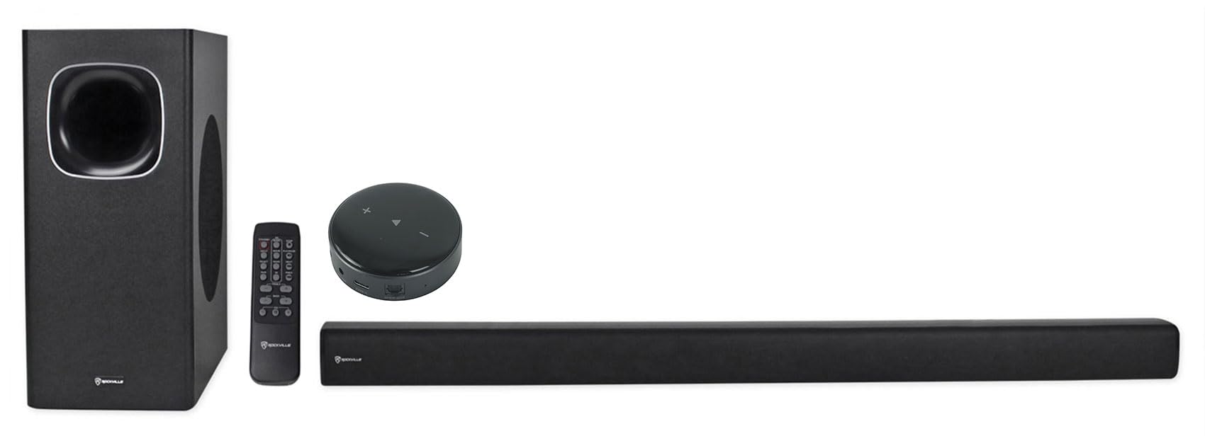 Rockville (1) ROCKBAR 40" 400w Soundbar w/Wireless Subwoofer/Bluetooth/HDMI/Optical Bundle with (1) Rockville Mini WiFi Music Player Wireless Audio Streaming Multiroom Stereo Receiver (2 Items)