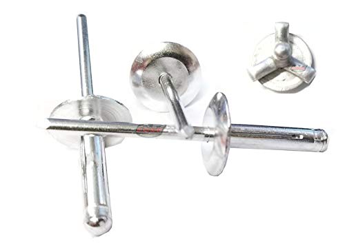 Racer's Speed Shop Mill 3/16" Large Head Tri-Fold Exploding Aluminum Mandrel Pop Rivets 50 pack